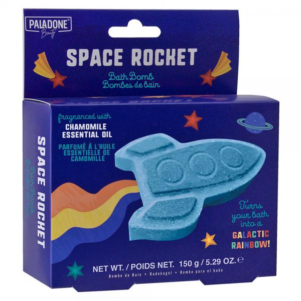 Sininen Kylpypommi Raketti - Partyhalli.fi