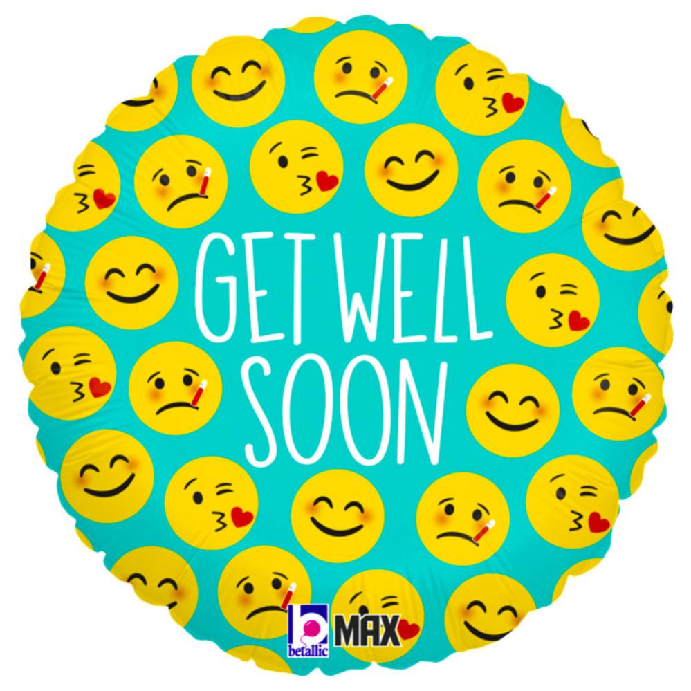 Get Well Soon Emoji Folioilmapallo - Partyhalli.fi