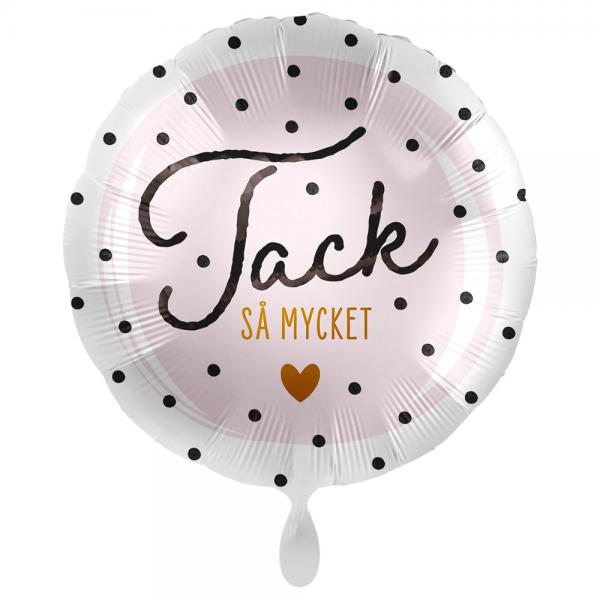 Tack Så Mycket Ilmapallo Valkoinen/Vaaleanpinkki - Partyhalli.fi