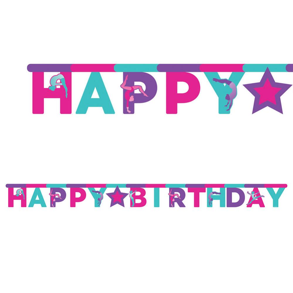Gymnastics Banderolli Happy Birthday - Partyhalli.fi