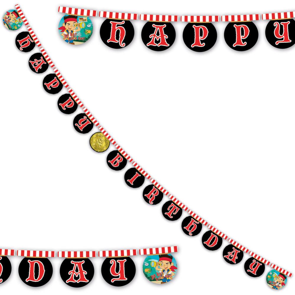 Jake ja Mikä-mikä-maan merirosvot Happy Birthday Kirjainnauha ...