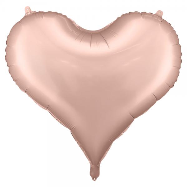 Suuri Sydämenmuotoinen Ilmapallo Satiini Ruusukulta - Partyhalli.fi