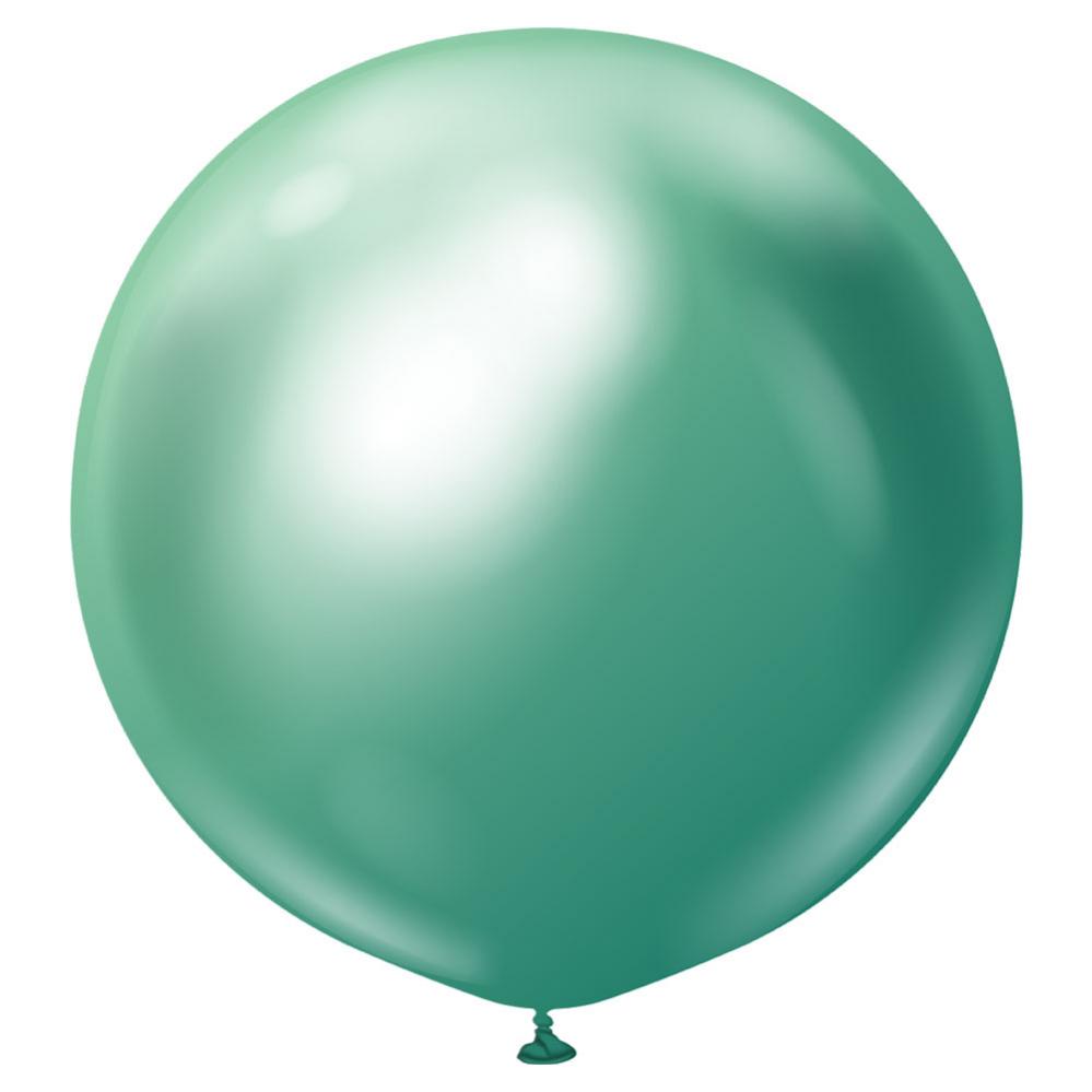 Vihreät Isot Chrome Ilmapallot Green 2 kpl - Partyhalli.fi