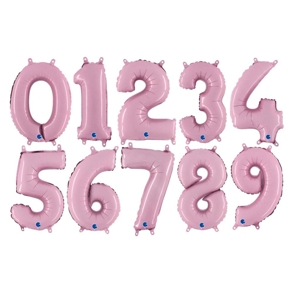 Mini Numeroilmapallo Pastelli Vaaleanpinkki - Partyhalli.fi