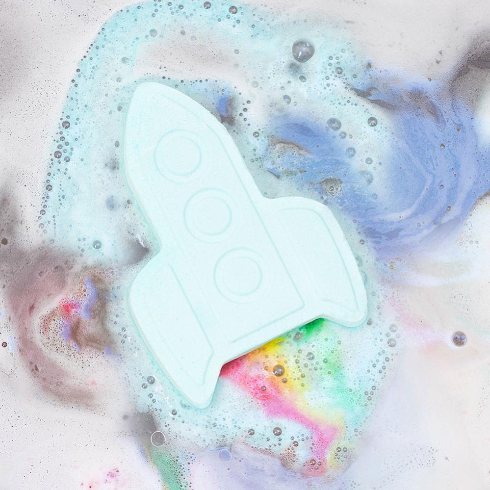 Sininen Kylpypommi Raketti - Partyhalli.fi