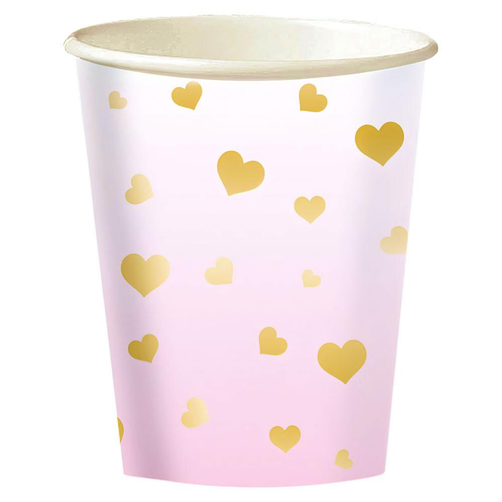 Pahvimukit 1st Birthday Ombre Vaaleanpinkki - Partyhalli.fi