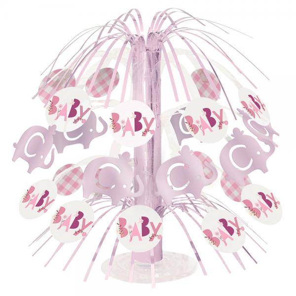 Babyshower Elefantti Pöytäkoriste Vaaleanpunainen - Partyhalli.fi