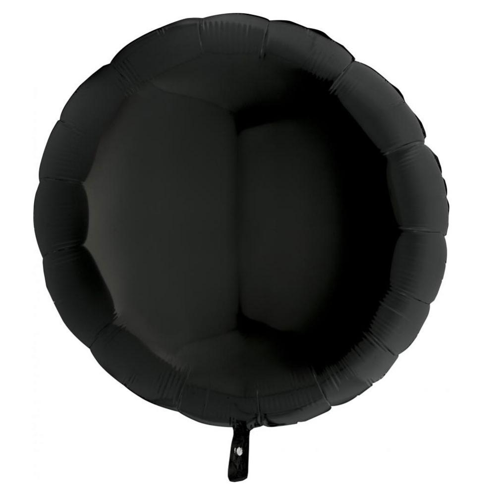Iso Pyöreä Folioilmapallo Musta - Partyhalli.fi