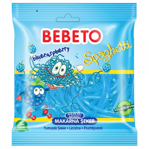 Bebeto Spaghetti Mustikka Karkki - Partyhalli.fi