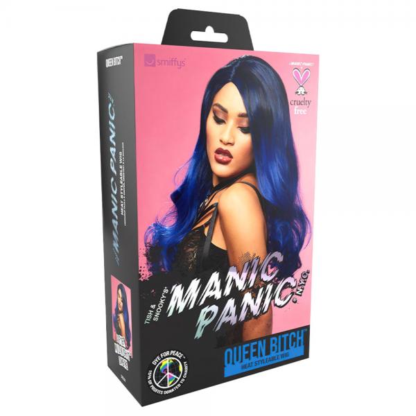 Queen Bitch Ombre Manic Panic Peruukki Sininen - Partyhalli.fi