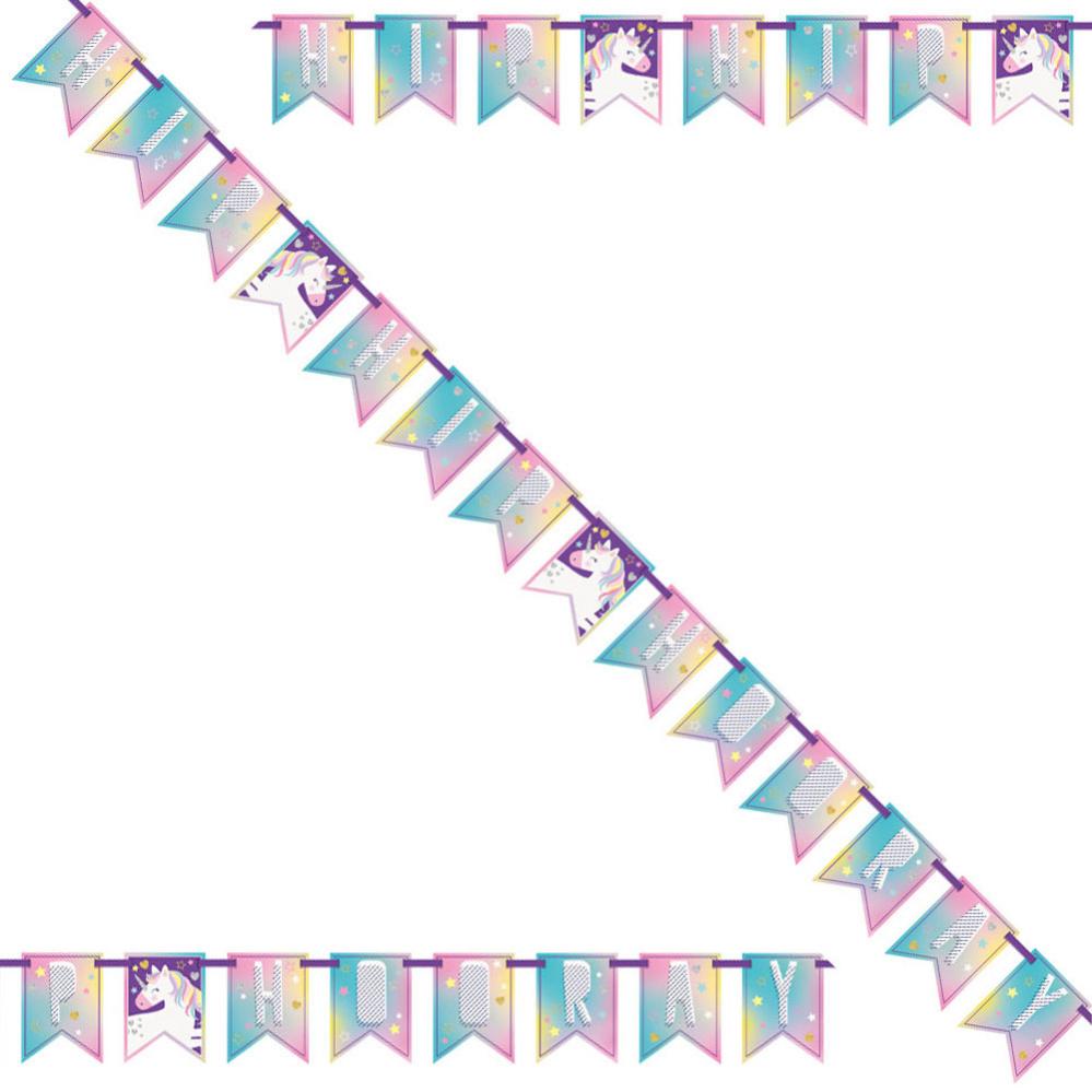Happy Birthday Banderolli Yksisarvinen - Partyhalli.fi