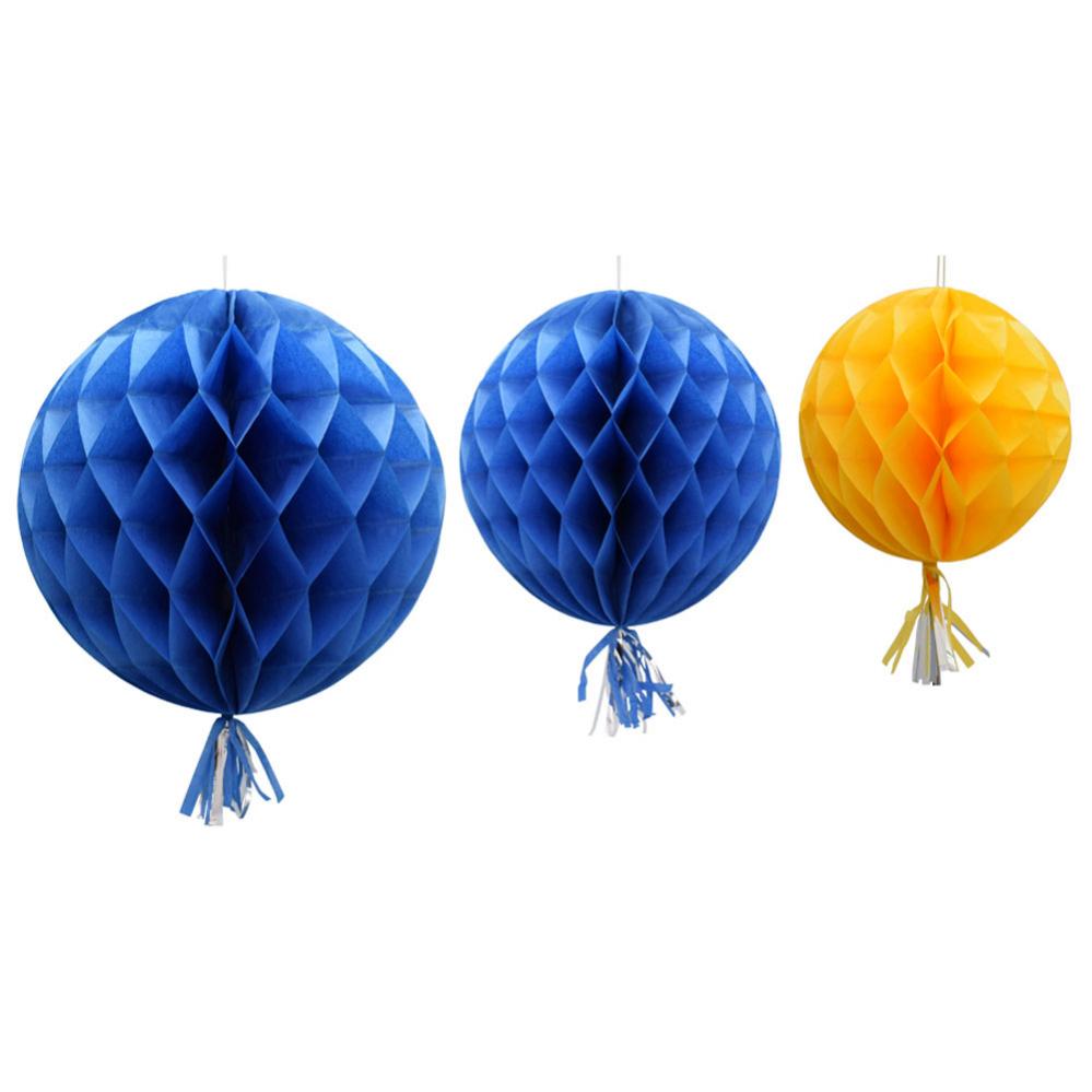 Sinikeltainen Hunajakenno 3-pakkaus - Partyhalli.fi