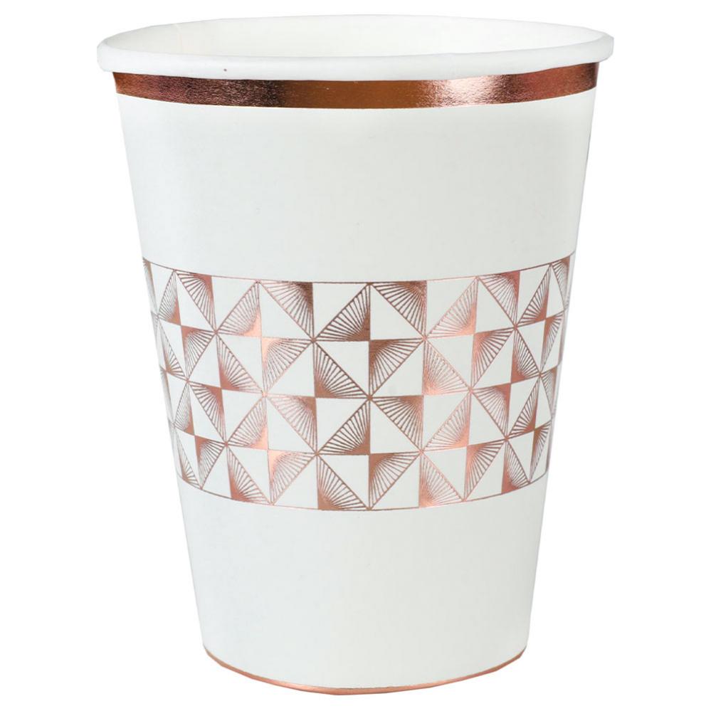 Pahvimukit Art Deco Ruusukulta - Partyhalli.fi