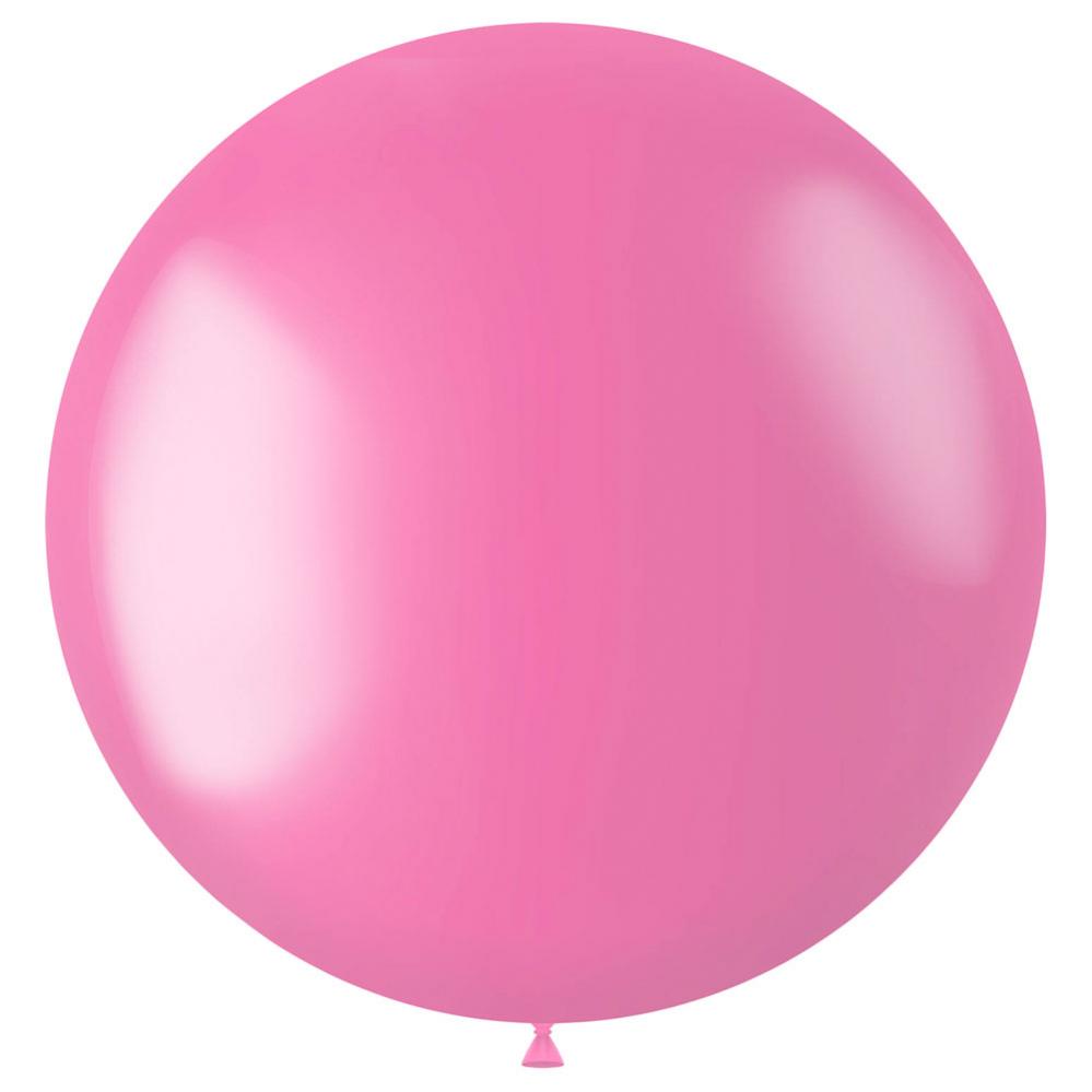 Pyöreä Ilmapallo XL Metallic Pinkki - Partyhalli.fi