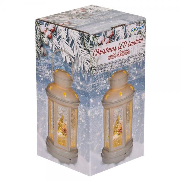 LED Lyhty Joulupukki Glitter - Partyhalli.fi