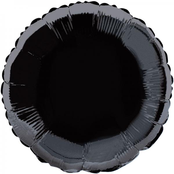 Folioilmapallo Pyöreä Musta - Partyhalli.fi