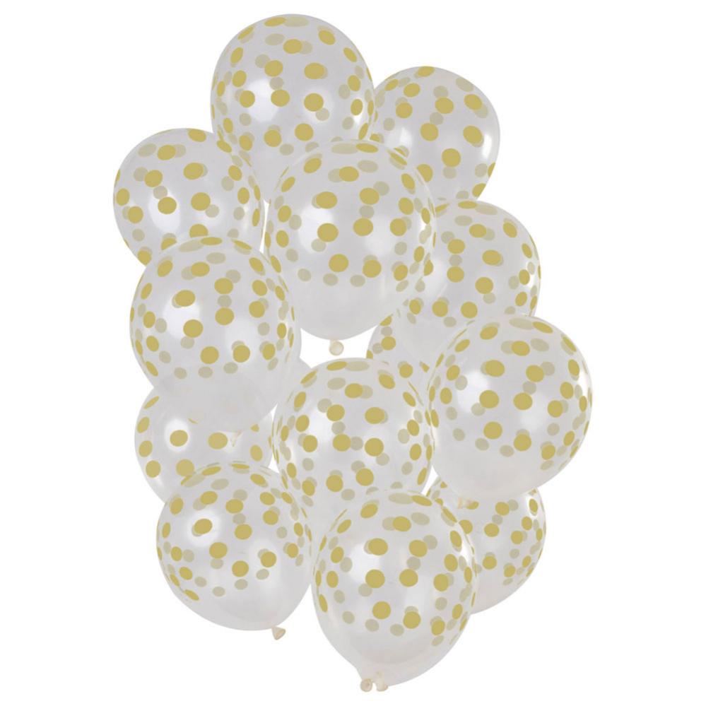 Läpinäkyvät Pilkulliset Ilmapallot Kulta - Partyhalli.fi