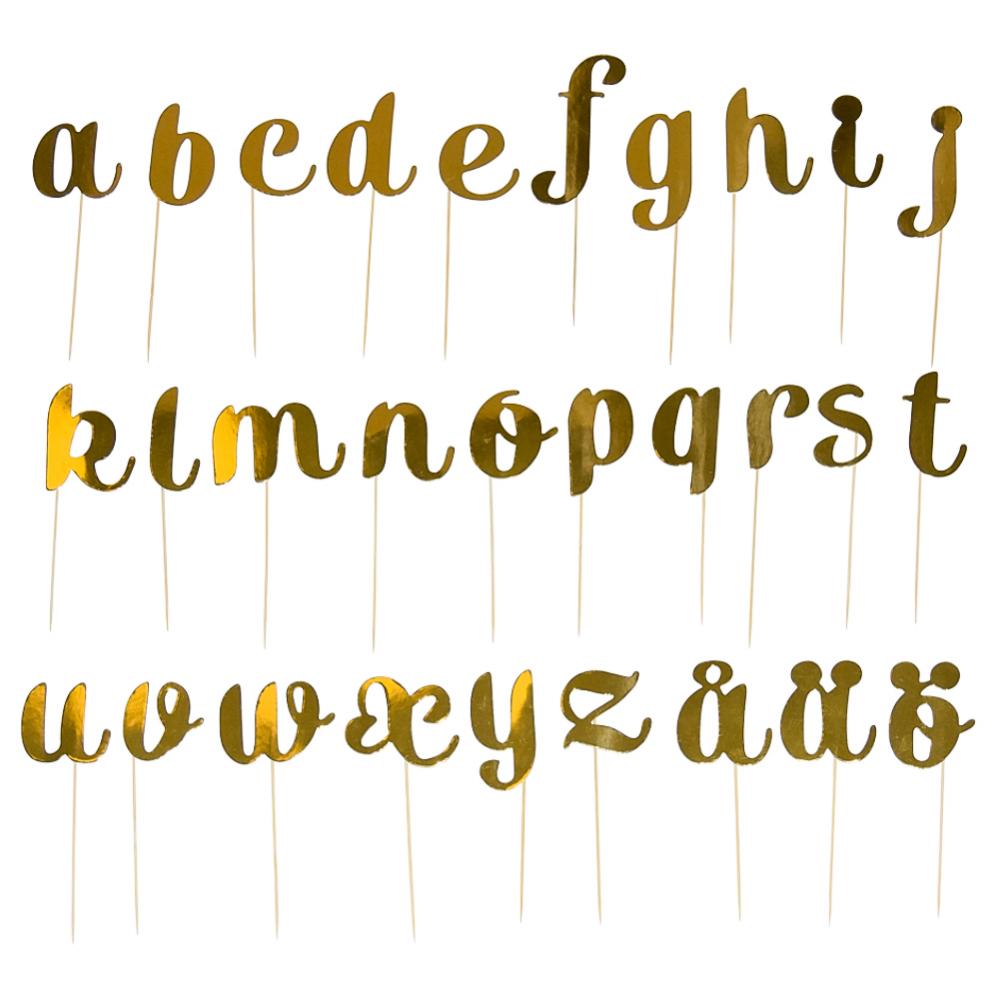 Kakkukoristeet Kultaiset Kirjaimet - Partyhalli.fi