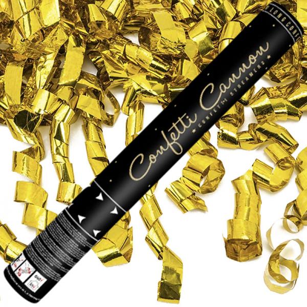 Konfettitykki Kultainen Serpentiini - Partyhalli.fi
