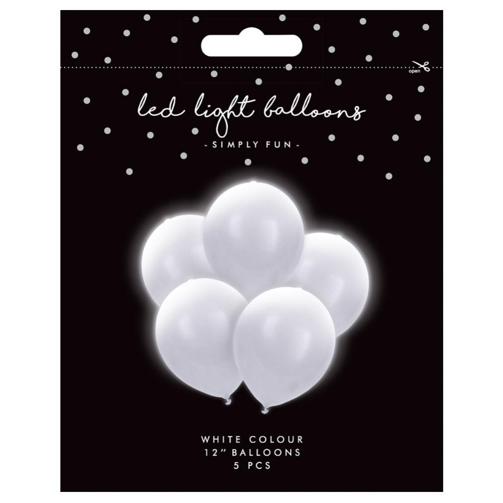 LED-ilmapallot Valkoinen - Partyhalli.fi