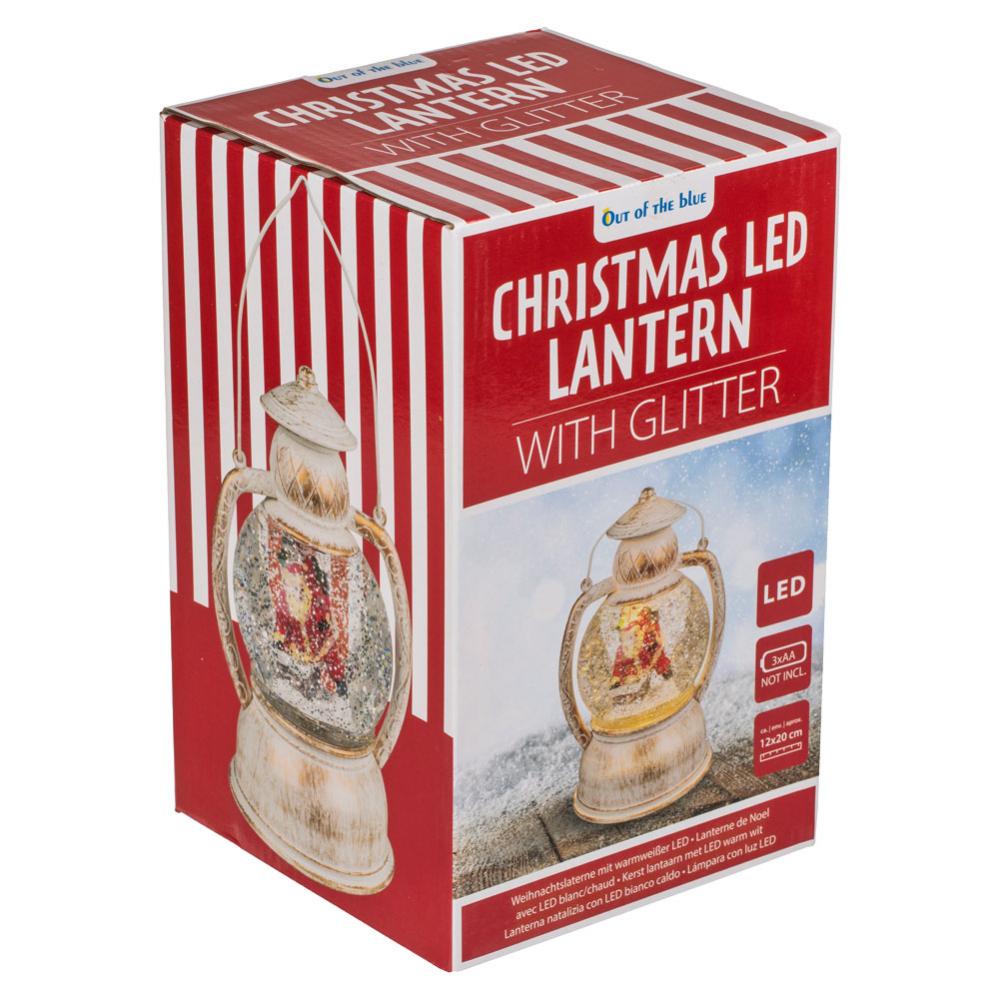 LED Lyhty Lumisadepallo Joulupukki Glitter - Partyhalli.fi