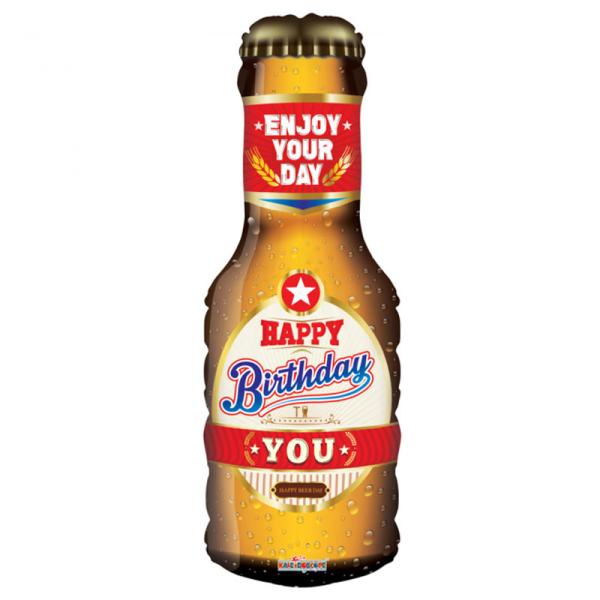 Happy Birthday Olutpullo Folioilmapallo - Partyhalli.fi