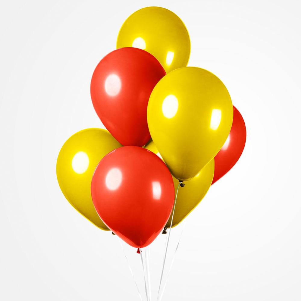 Ilmapallo Mix Punainen/Keltainen 10 kpl - Partyhalli.fi