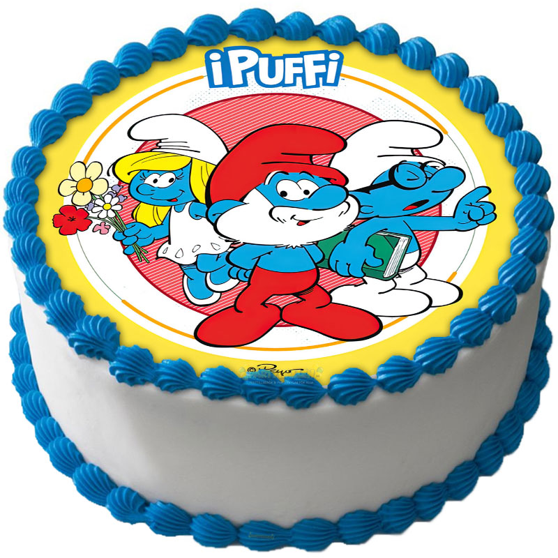 Smurffit Kakkukuva Sokerimassa - Partyhalli.fi